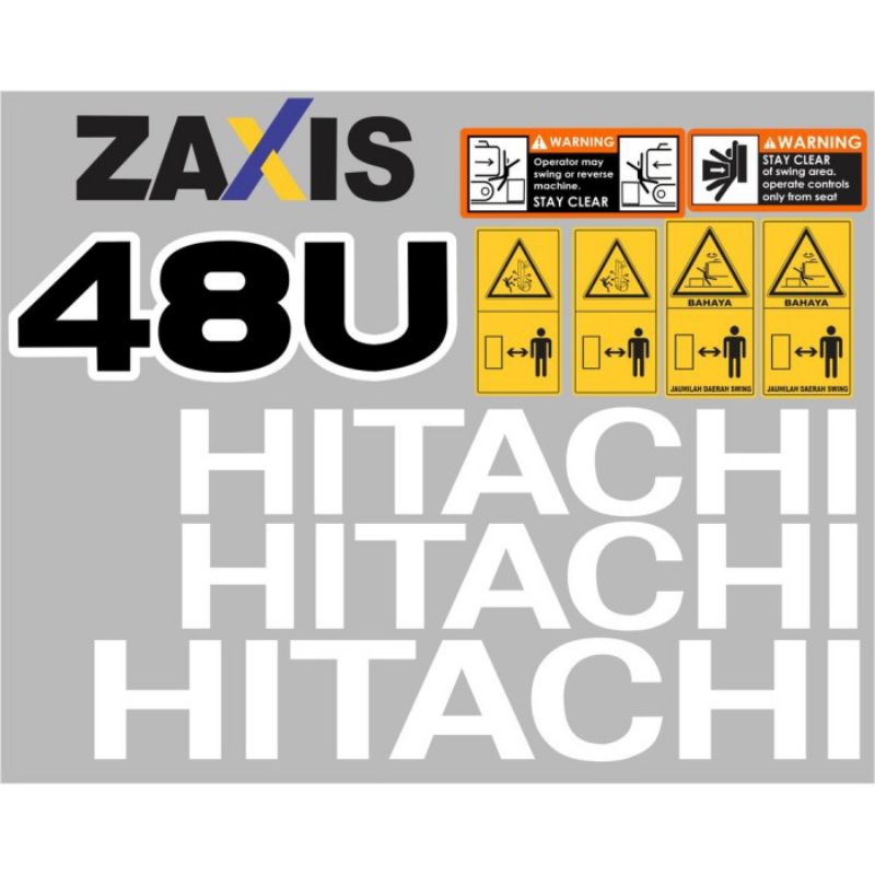Jual Sticker Excavator Hitachi Zaxis 48U Stiker Alat Berat | Shopee ...