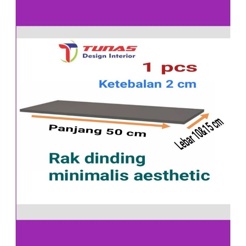 Jual rak dinding aseathic minimalis size 50cm lebar 10,15 cm ambalan ...
