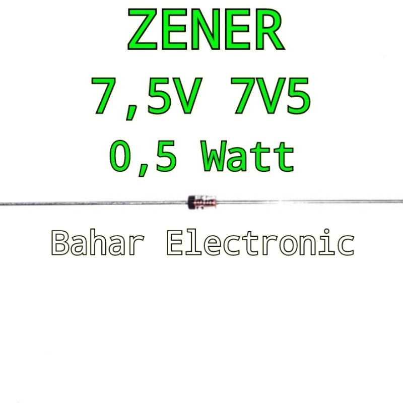Jual Dioda Zener 7,5V 7V5 0,5W per 2 biji | Shopee Indonesia