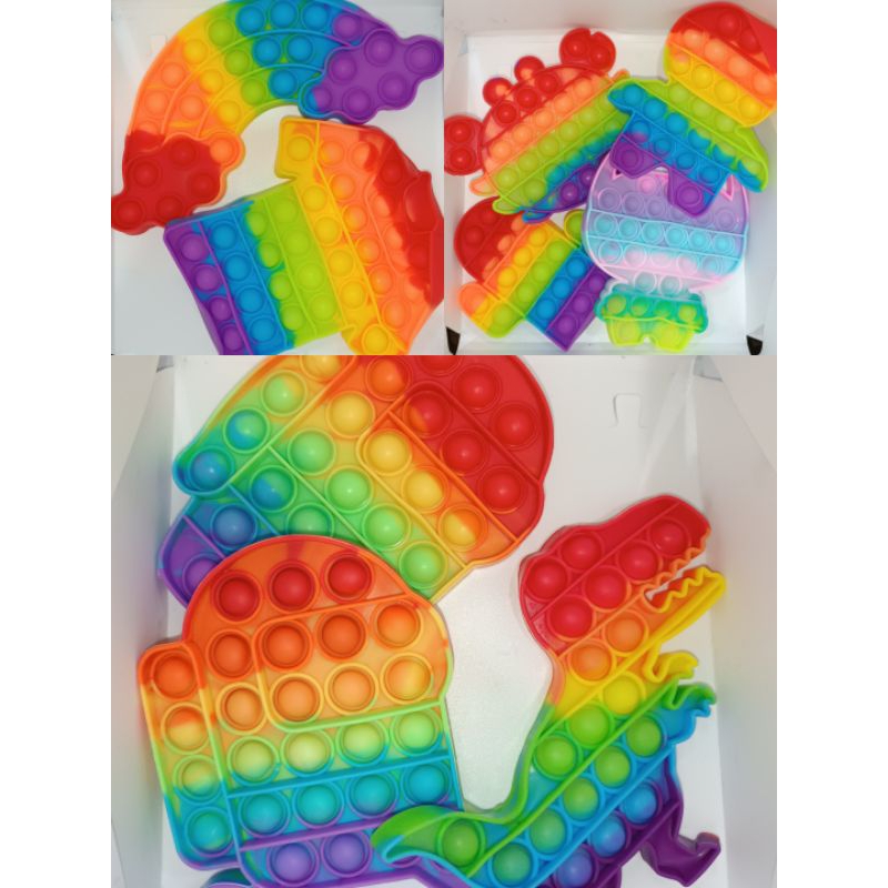Jual Mainan Pop It Rainbow Warna Warni Bergambar Motif Among us ...