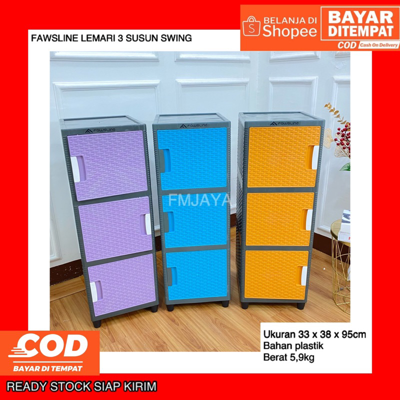 Jual FAWSLINE LEMARI 3 SUSUN SWING || LEMARI 3 SUSUN SERBAGUNA ...