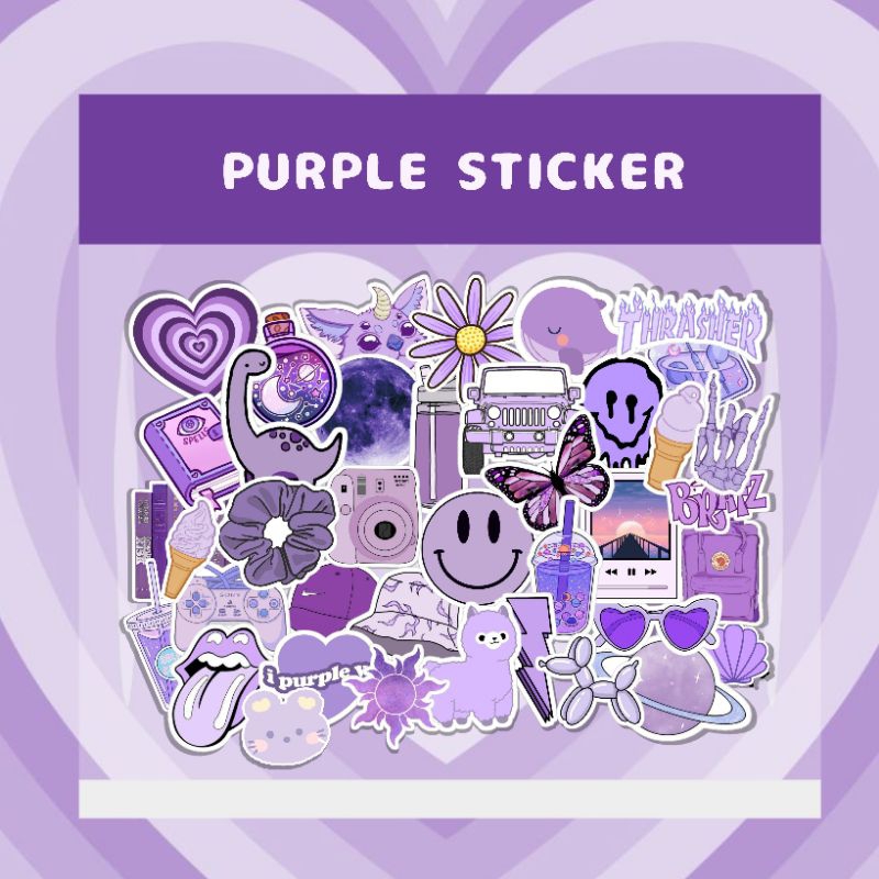 Jual 50PCS++ STICKER UNGU | STICKER PURPLE LILAC | STIKER LILAC ...