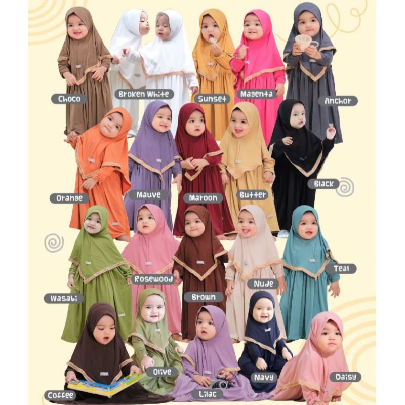 Jual Gamis anak Zalfa Ashfa hijab lebaran link 1 (black royalblue ...