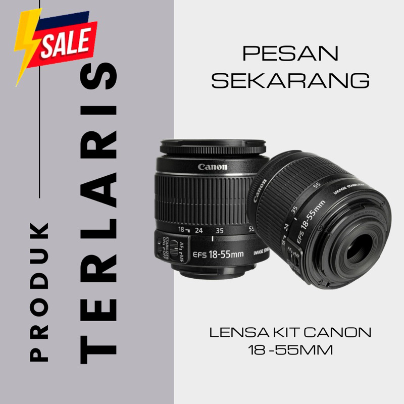 Jual LENSA KIT 18-55MM CANON MULUS SIAP LANGSUNG PAKAI | Shopee Indonesia