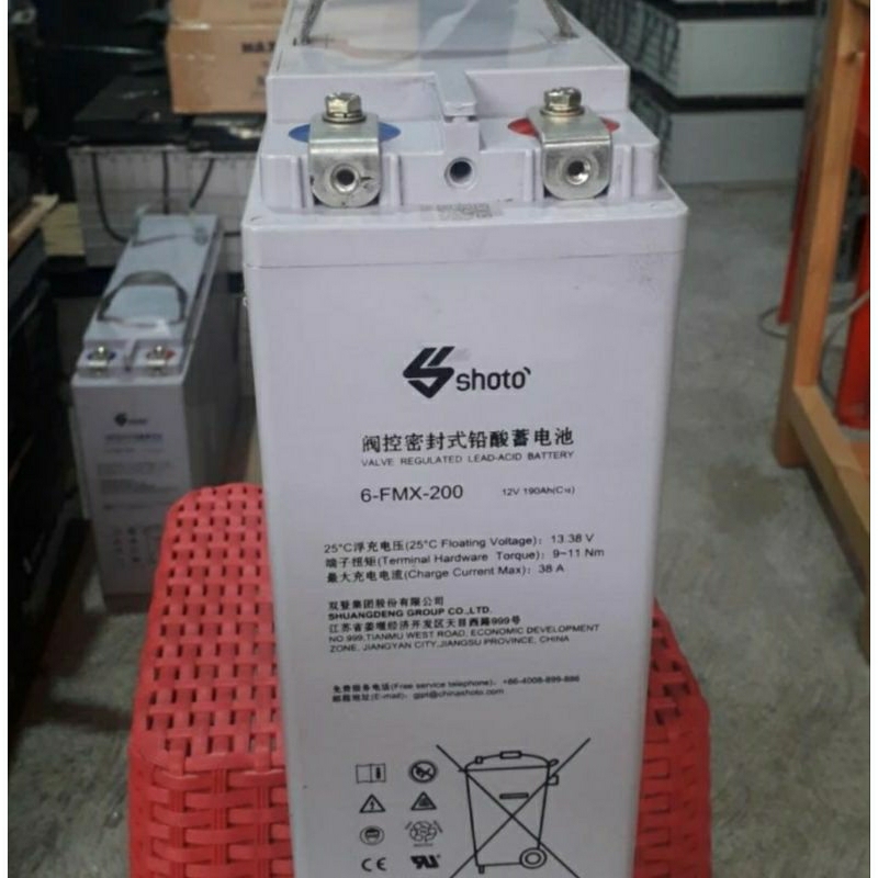 Jual battery vrla shoto 6-FMX-200 12volt-200ah | Shopee Indonesia