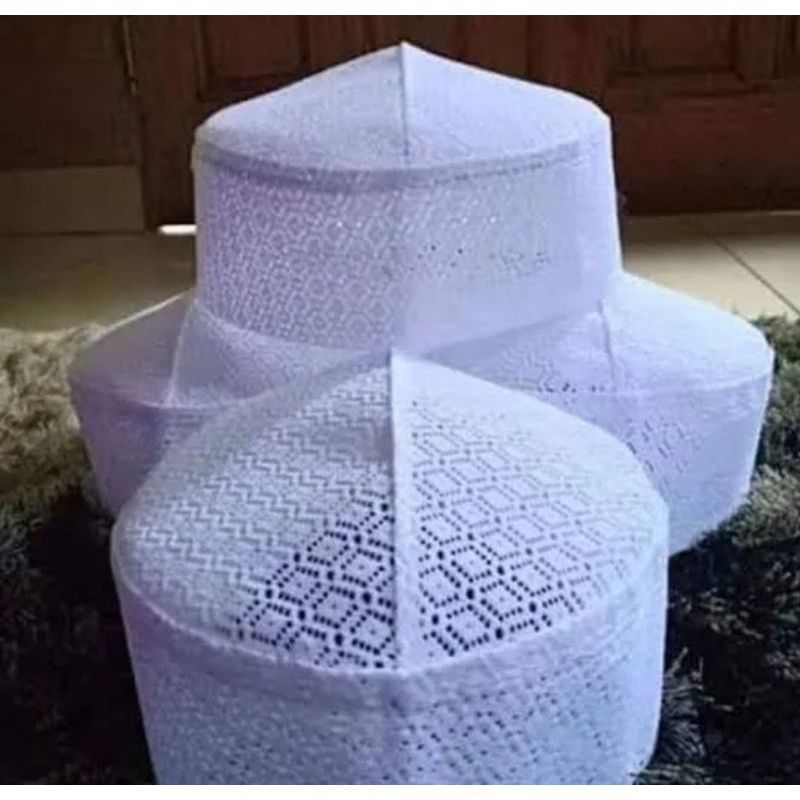 Jual peci jaring putih dan hitam / peci haji rajut peci jaring ac ...
