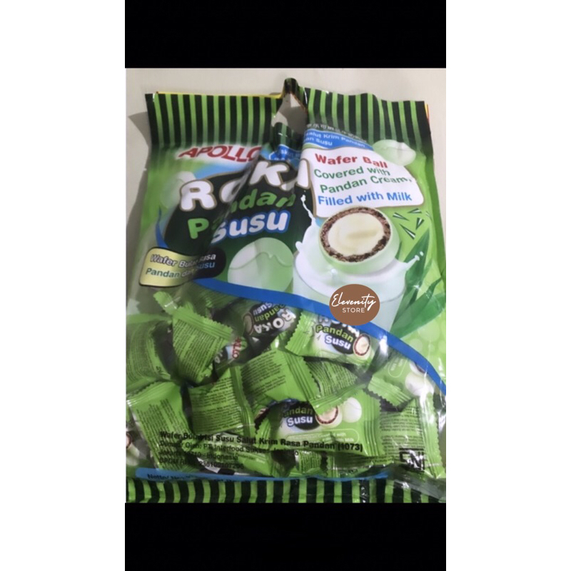 Jual Apollo Roka Pandan Susu Wafer Ball Chocolate ECER | Shopee Indonesia