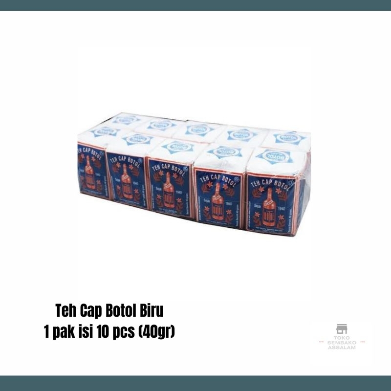 Jual teh cap botol biru / teh cap botol warna biru 40 gram / teh cap ...