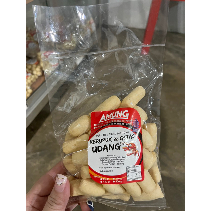 Jual Kerupuk Amung Getas Udang Panjang Kecil Oleh Oleh Khas Belitung ...
