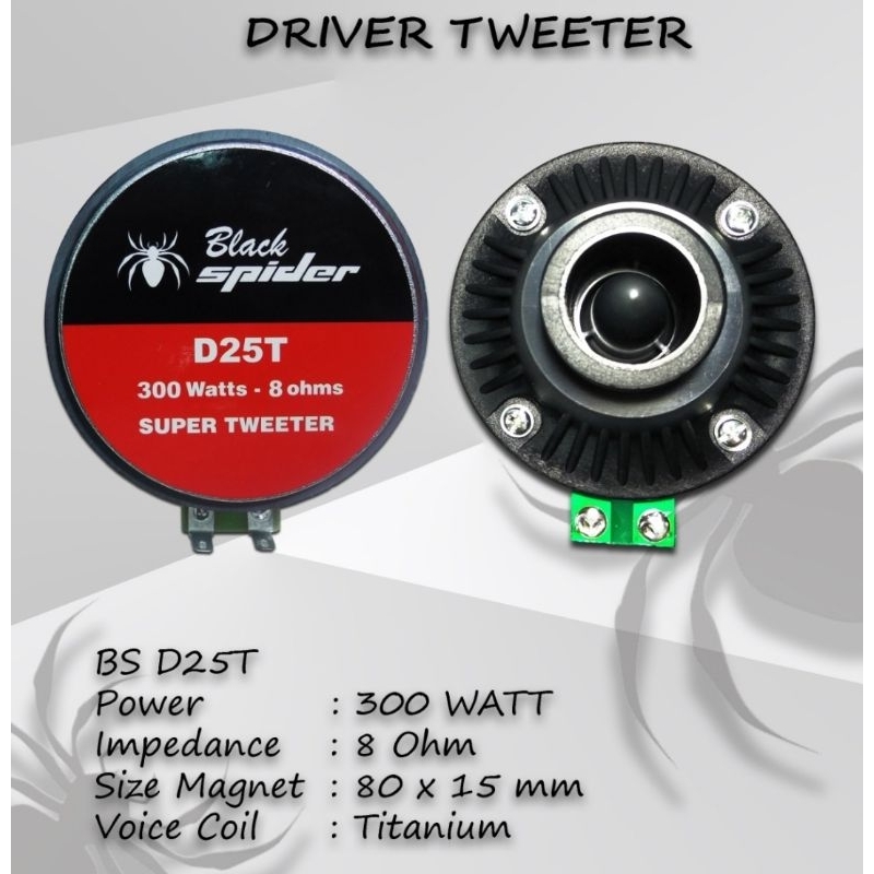 Jual DRIVER TWEETER BLACK SPIDER D25T 300 WATT ORIGINAL BLACKSPIDER D ...