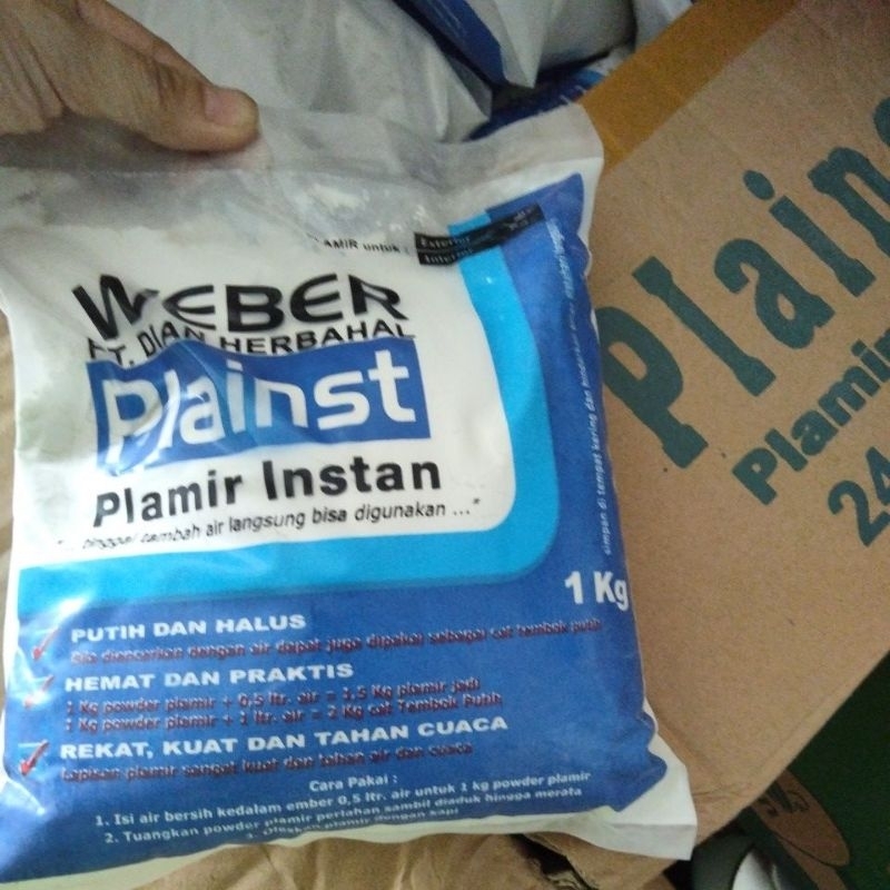 Jual Plamir tembok instan. Weber plaints 1kg 5 kg | Shopee Indonesia