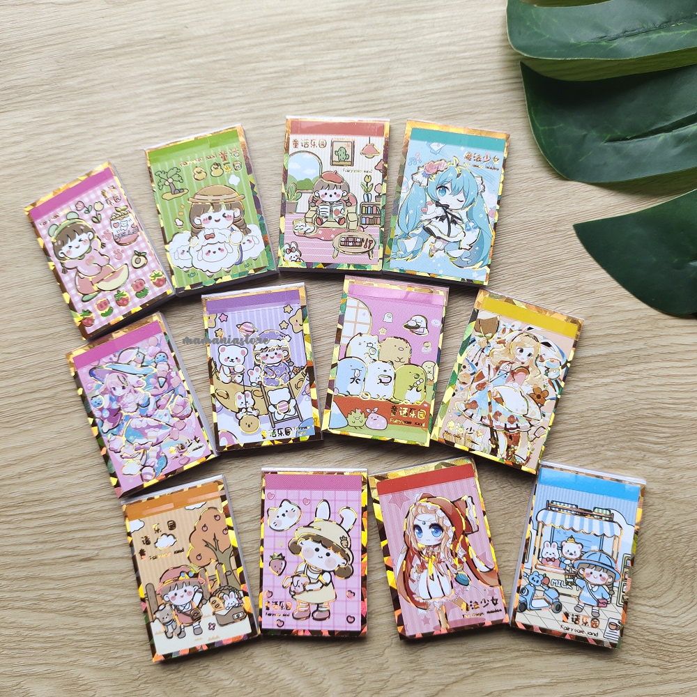 Jual Stiker Buku Karakter Lucu Imut Diy Stiker Spiral Elegan Mainan ...