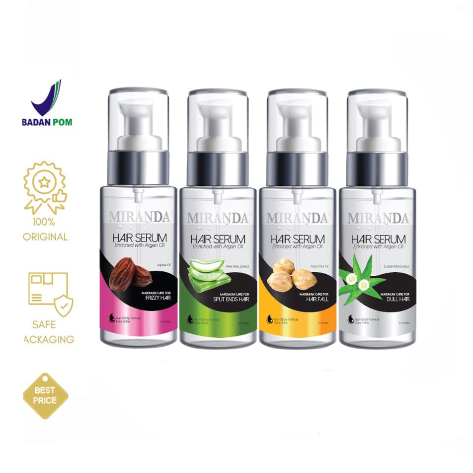 Jual MIRANDA Hair Serum Enriched With Argan Oil | Shopee Indonesia