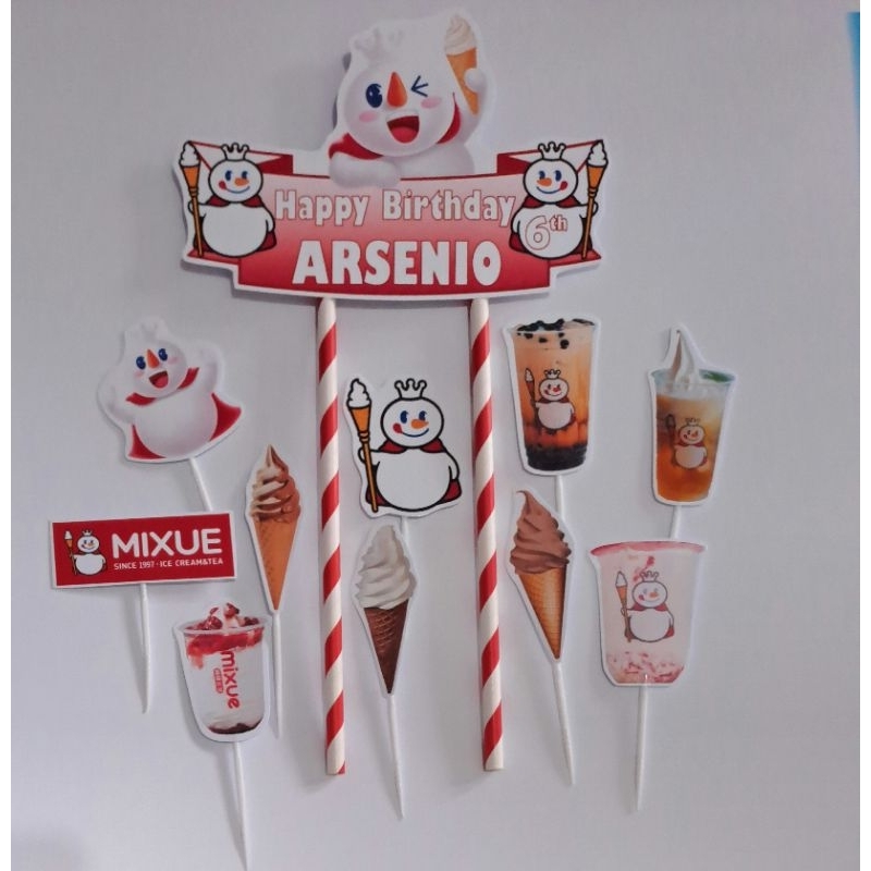 Jual TOPPER CAKE GAMBAR MIXUE BISA CUSTOM NAMA | Shopee Indonesia