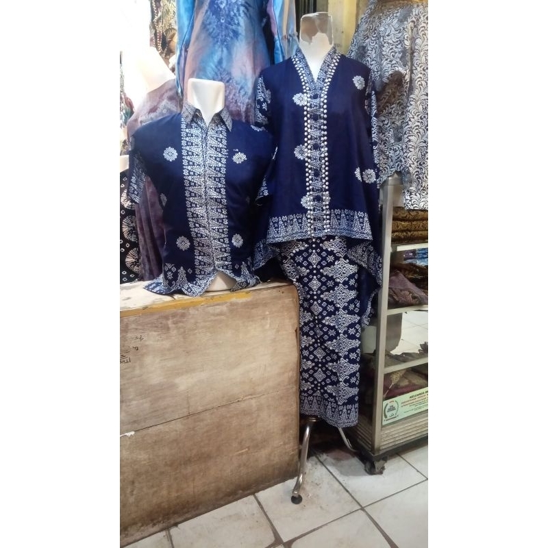 Jual setelan songket navy silver/ada juga baju anak2/baju couple/baju ...