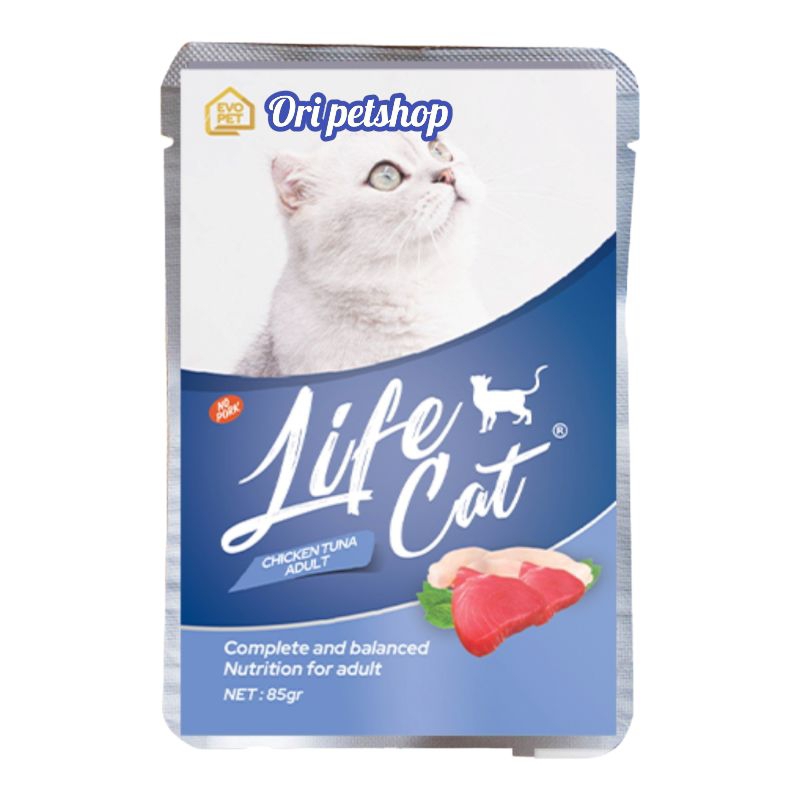 Jual Life Cat Sachet Adult Chicken Tuna Makanan Basah Kucing 85g ...