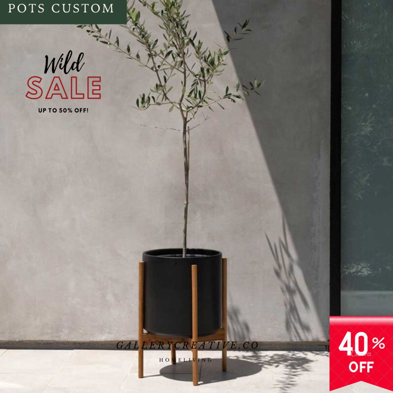 Jual Pot terazo - pot silinder - pot bunga standing hias premium ...