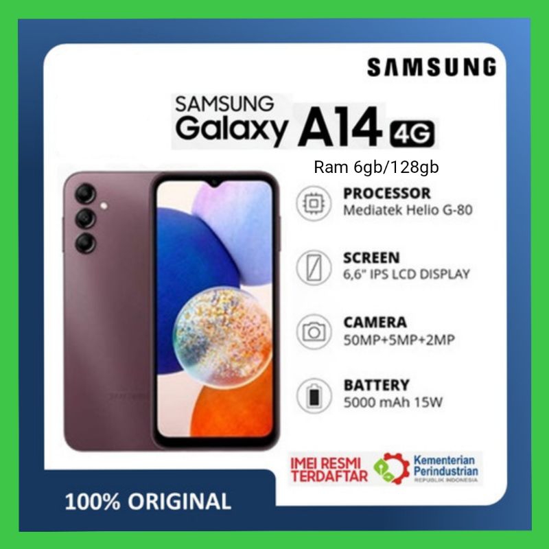 Jual Samsung galaxy A14 4G ram 6gb/128gb handphone android ( khusus ...