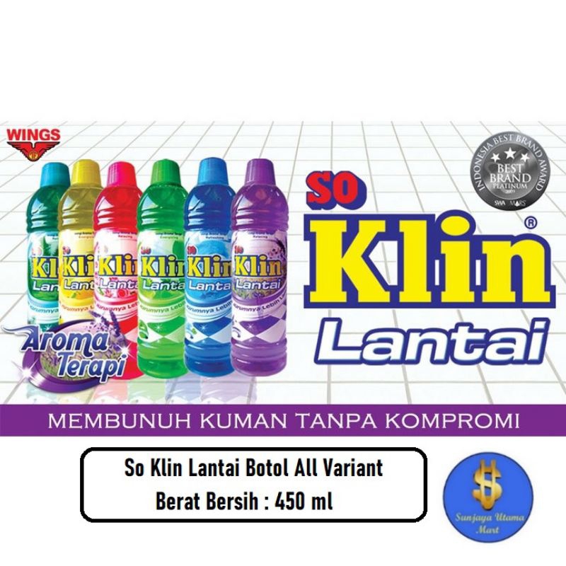 Jual So Klin Lantai Botol 450ml So Klin Pembersih Lantai Keramik ...