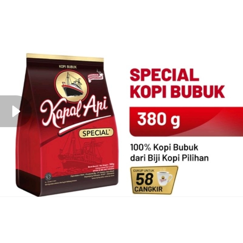 Jual KAPAL API Special Kopi Bubuk 380gr / 350gr /150gr (DISKON 50% & 15 ...