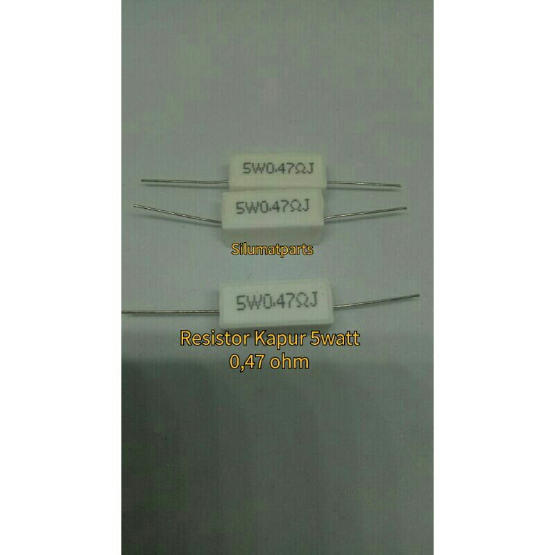 Jual Resistor kapur 5 wat 0.47 ohm Resistor 5watt 0.47ohm R 5 w 0.47 ohm | Shopee Indonesia
