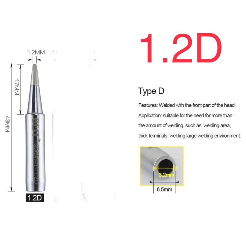 Jual BST-900M-T 1.2D Mata Solder Tip Soldering Iron Tip Soldering Iron ...