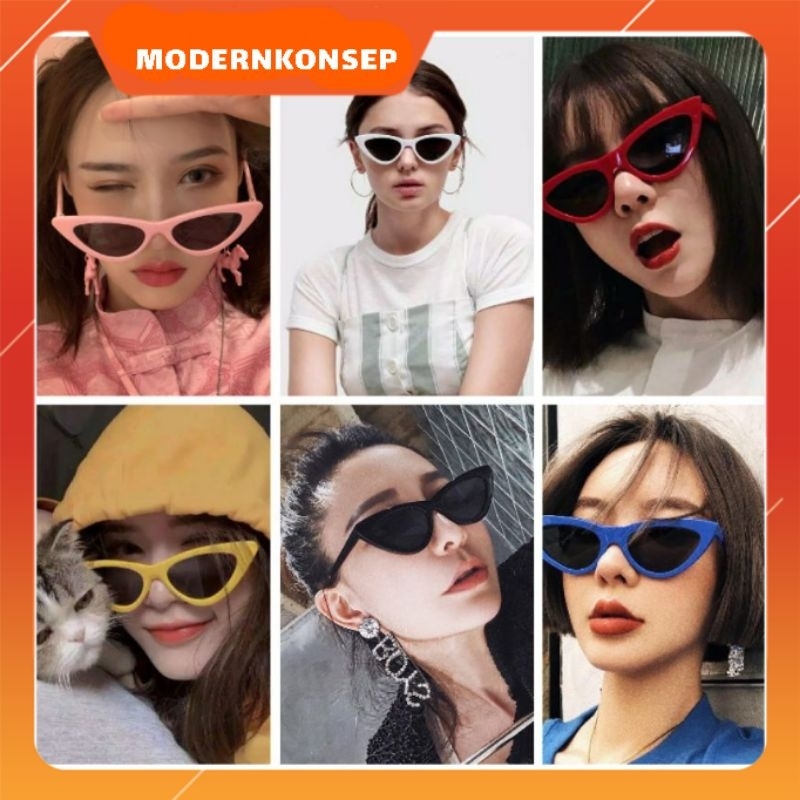 Jual MODERNKONSEP KACAMATA CAT EYE SEGITIGA TRIANGLE WANITA RETRO SUNGLASSES | Shopee Indonesia