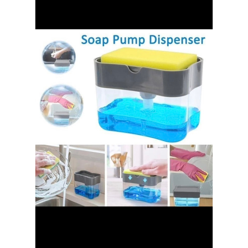 Jual Dispenser Sabun Cuci Piring Spons Pump 2 in 1 - Holder Sponge Sink ...