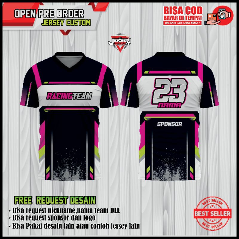 Jual Kaos Jersey Racing Custom Desain Gratis Request nama dan nomor ...