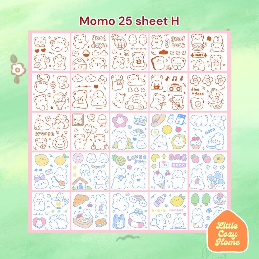 Jual Momo Sticker Pack Paket Stiker Lucu Ala Jepang Korea Karakter Momo ...