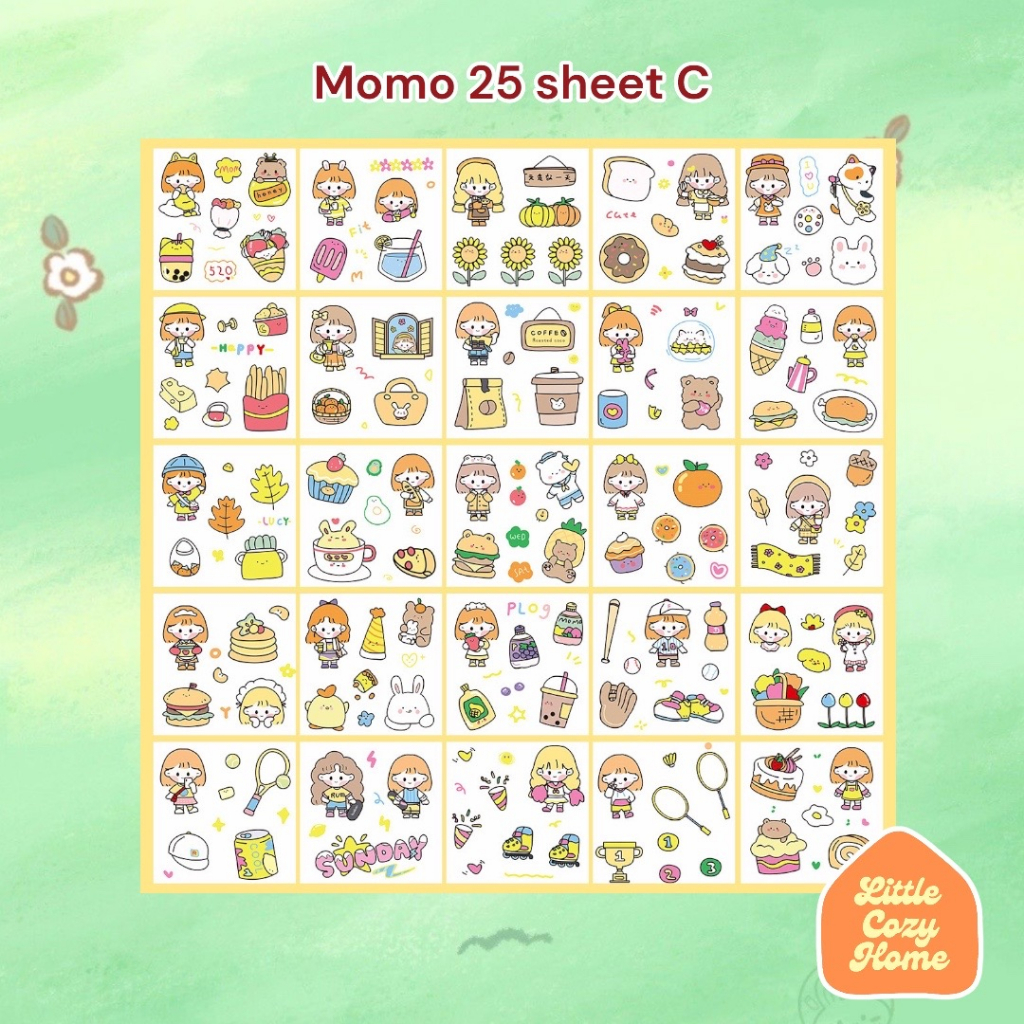 Jual Momo Sticker Pack Paket Stiker Lucu Ala Jepang Korea Karakter Momo ...