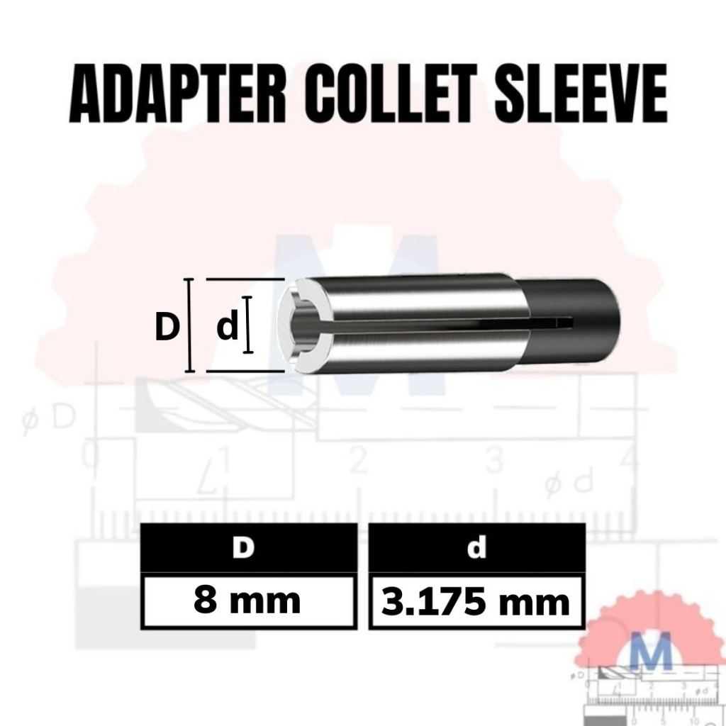 Jual Adapter Collet Sleeve Collet Lurus untuk trimmer router CNC ...