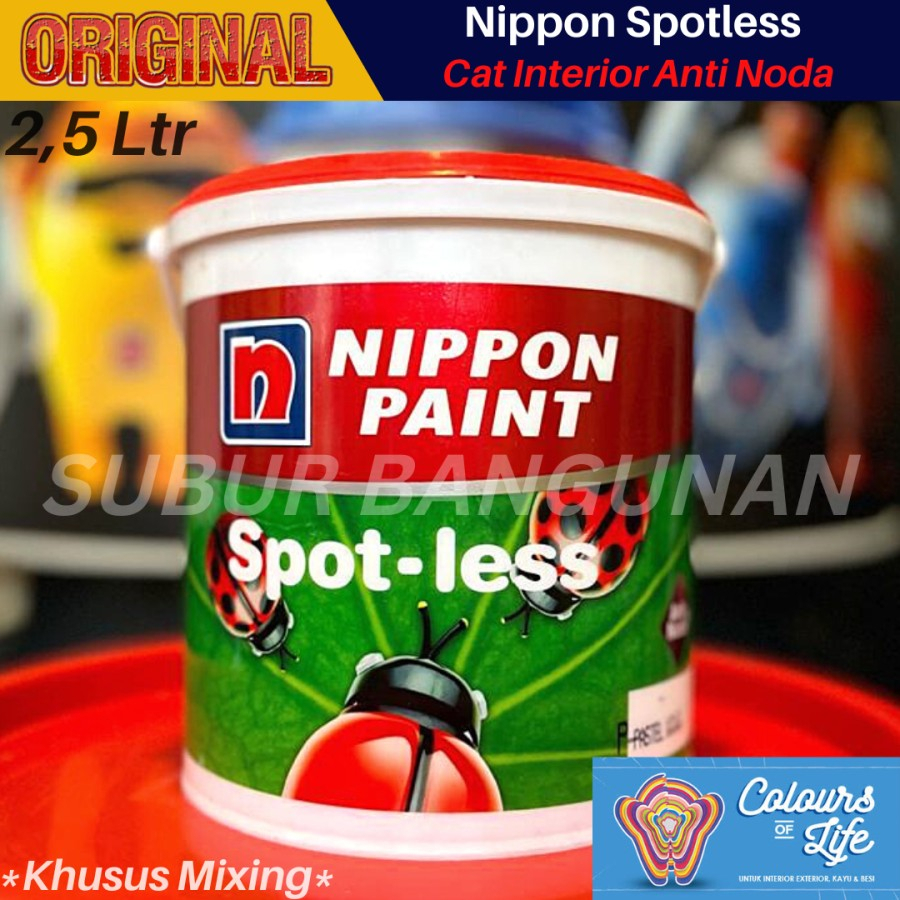 Jual Cat Tembok Anti Noda Nippon Spotless 2,5 Ltr Colours Of Life ...