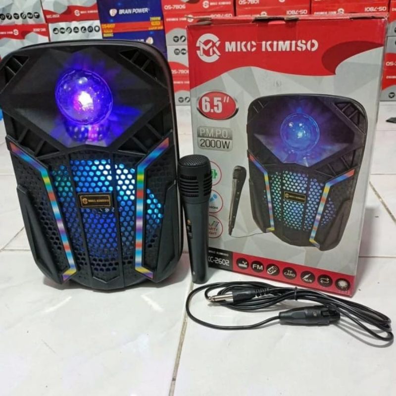 Jual Speaker Bluetooth Kimiso 6,5inchi + mic karaoke (dikirim ukuran 6 ...