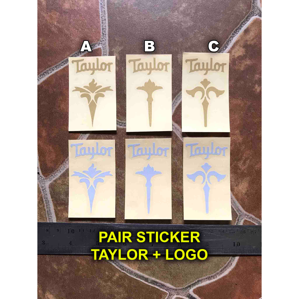 Jual Pair Sticker Logo Headstock Taylor Akustik Elektrik Folk Gitar ...