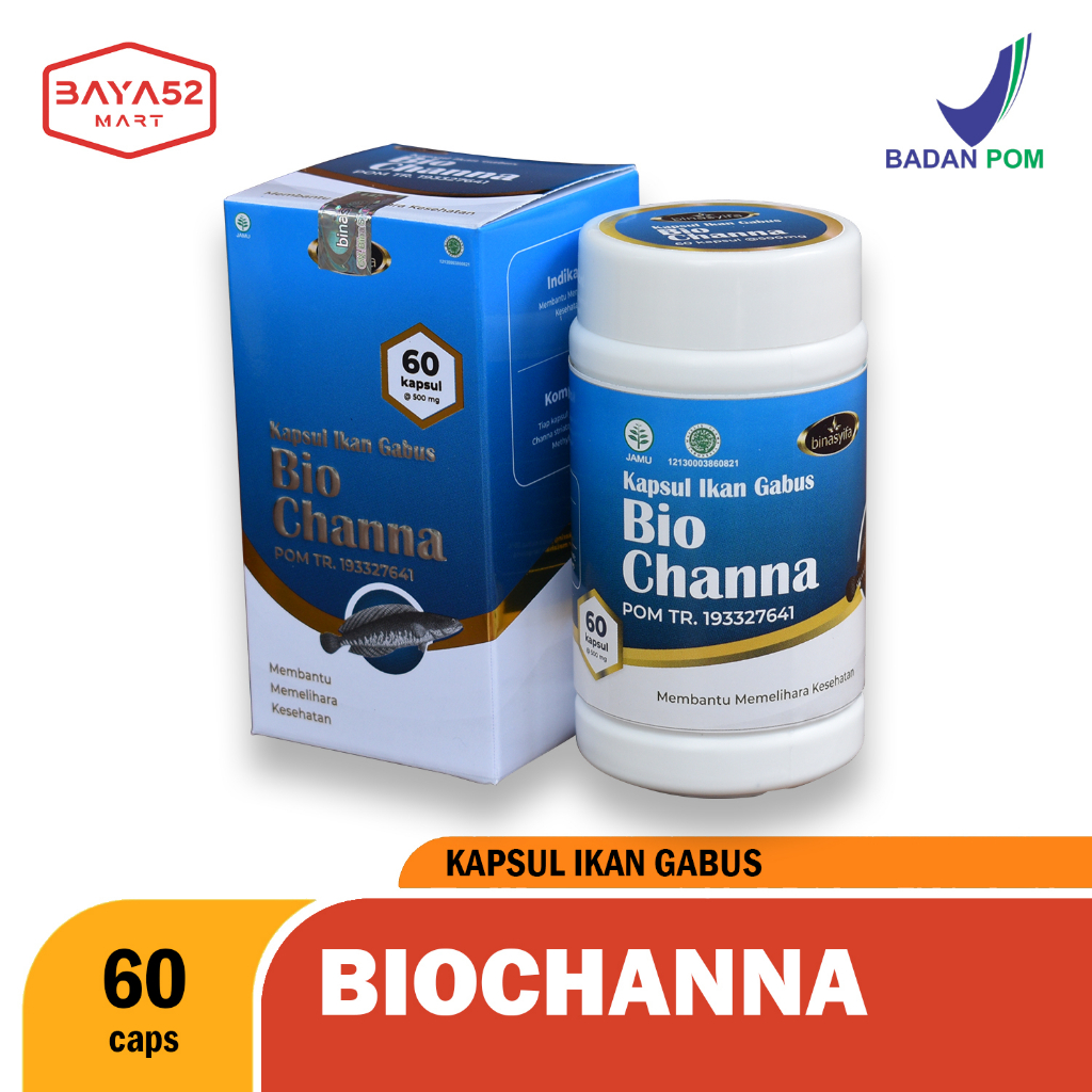 Jual BIOCHANNA Kapsul Kutuk Ikan Gabus Albumin Obat Pengering Luka ...