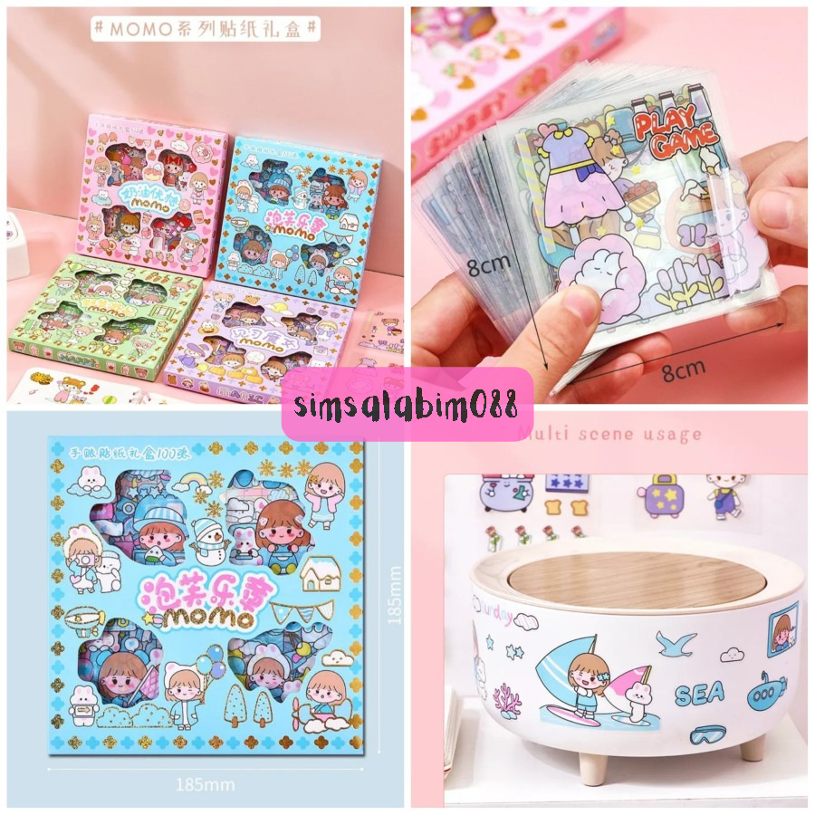 Jual Sticker Momo Coco Viral 2D Karakter Waterproof Aesthetic 1 BOX 100 ...