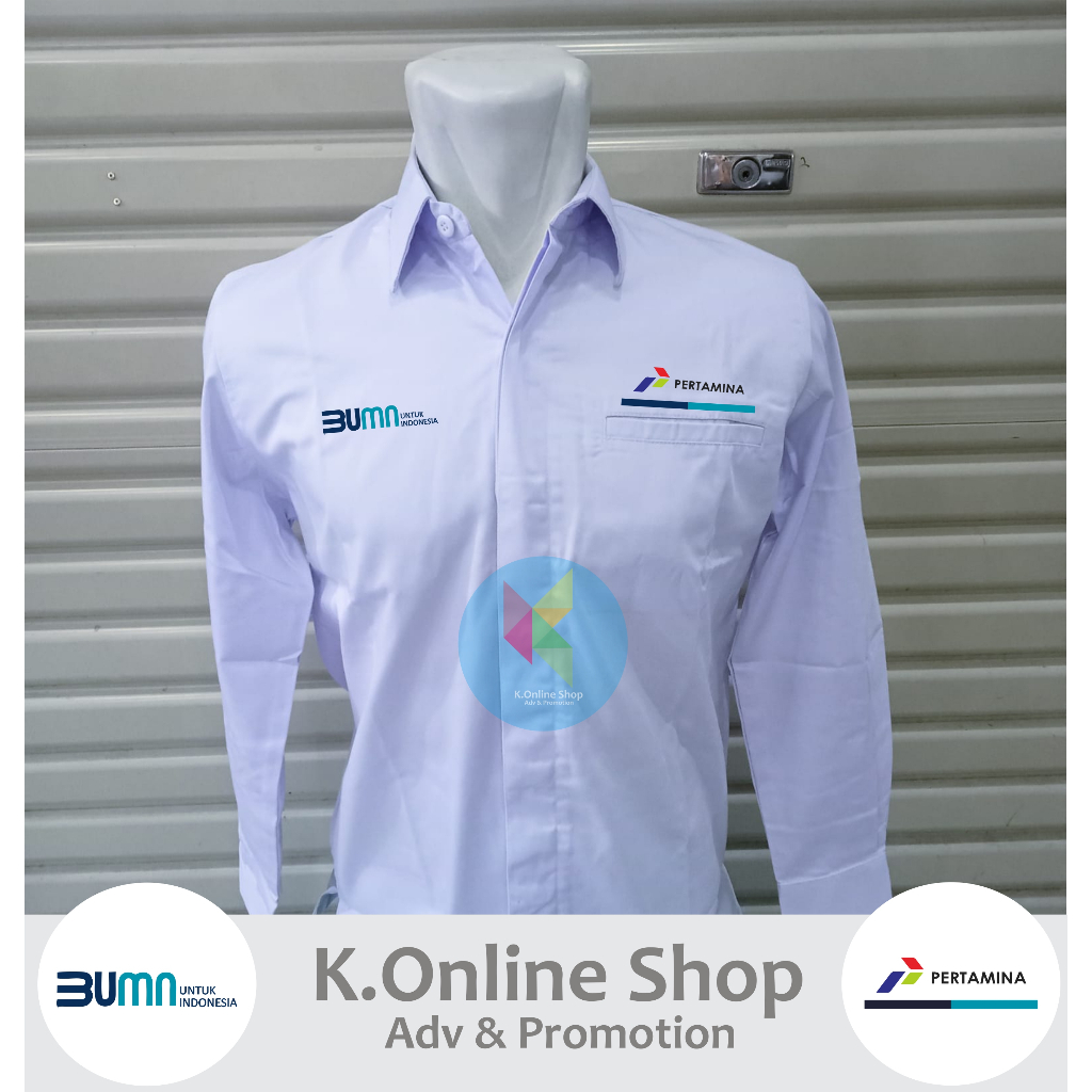 Jual kemeja bumn pertamina seragam bumn pertamina baju bumn pertamina putih lengan panjang ...