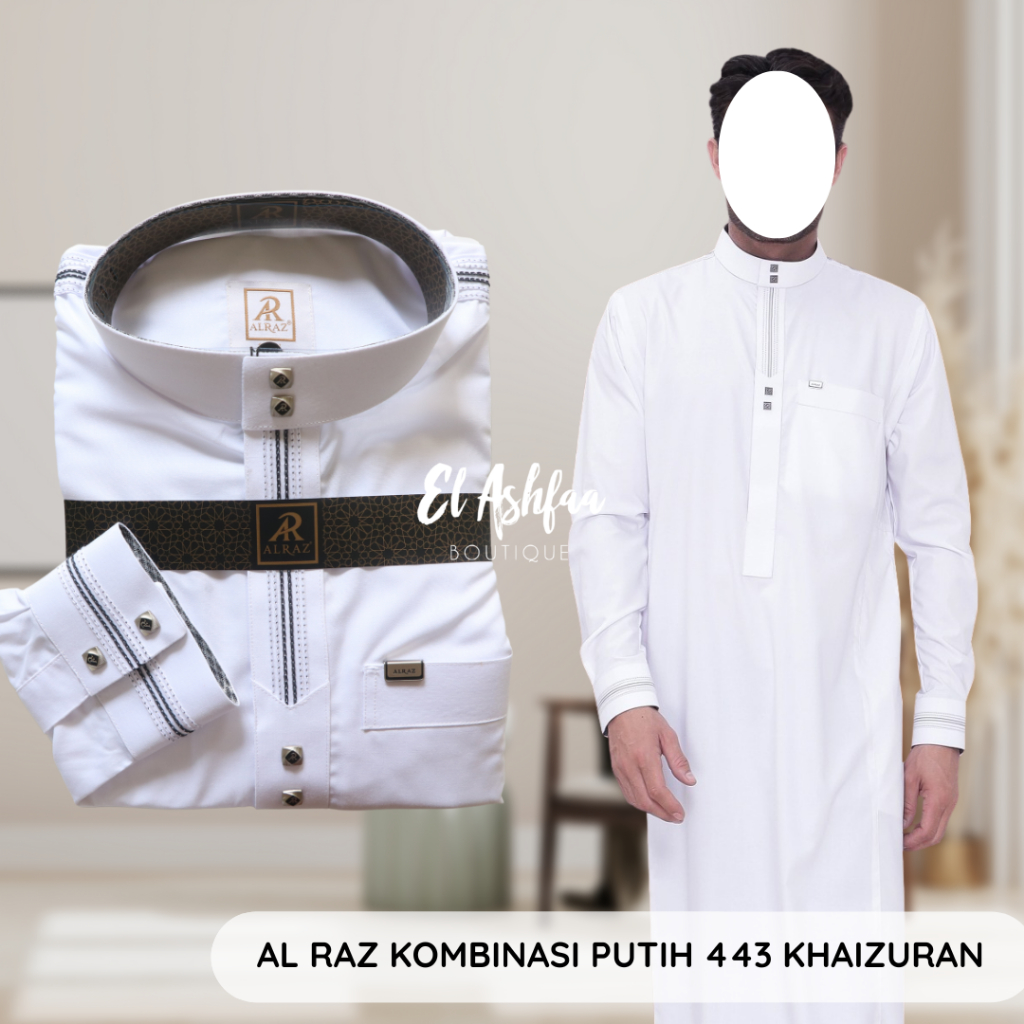 Jual Jubah Saudi | Gamis Pria | Al Raz Kombinasi Putih Manset Khaizuran ...