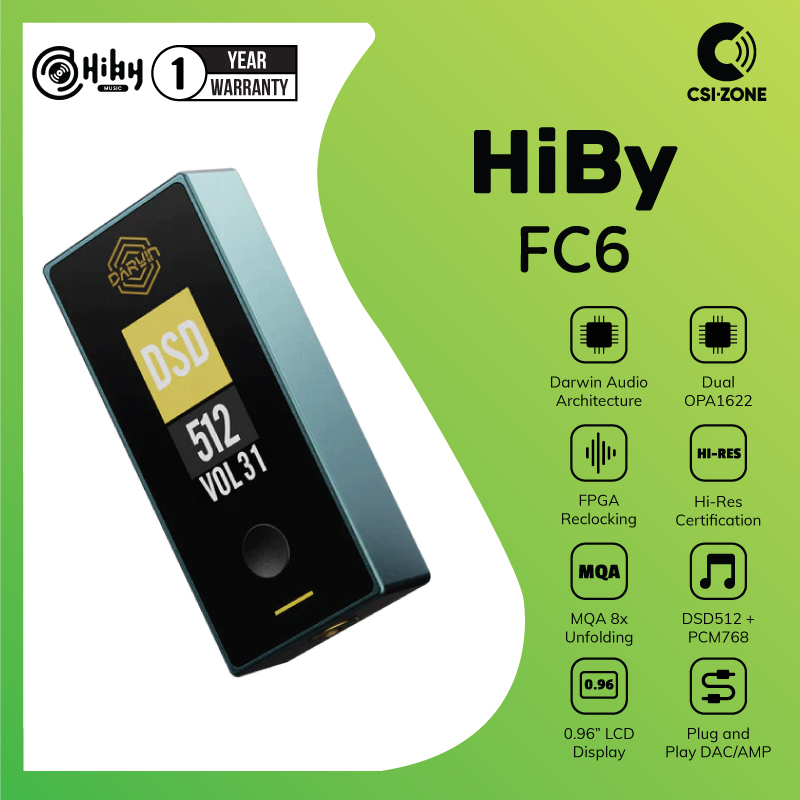 Jual Hiby FC6 Portable Hi-FI DAC & Amplifier With Darwin Architecture ...