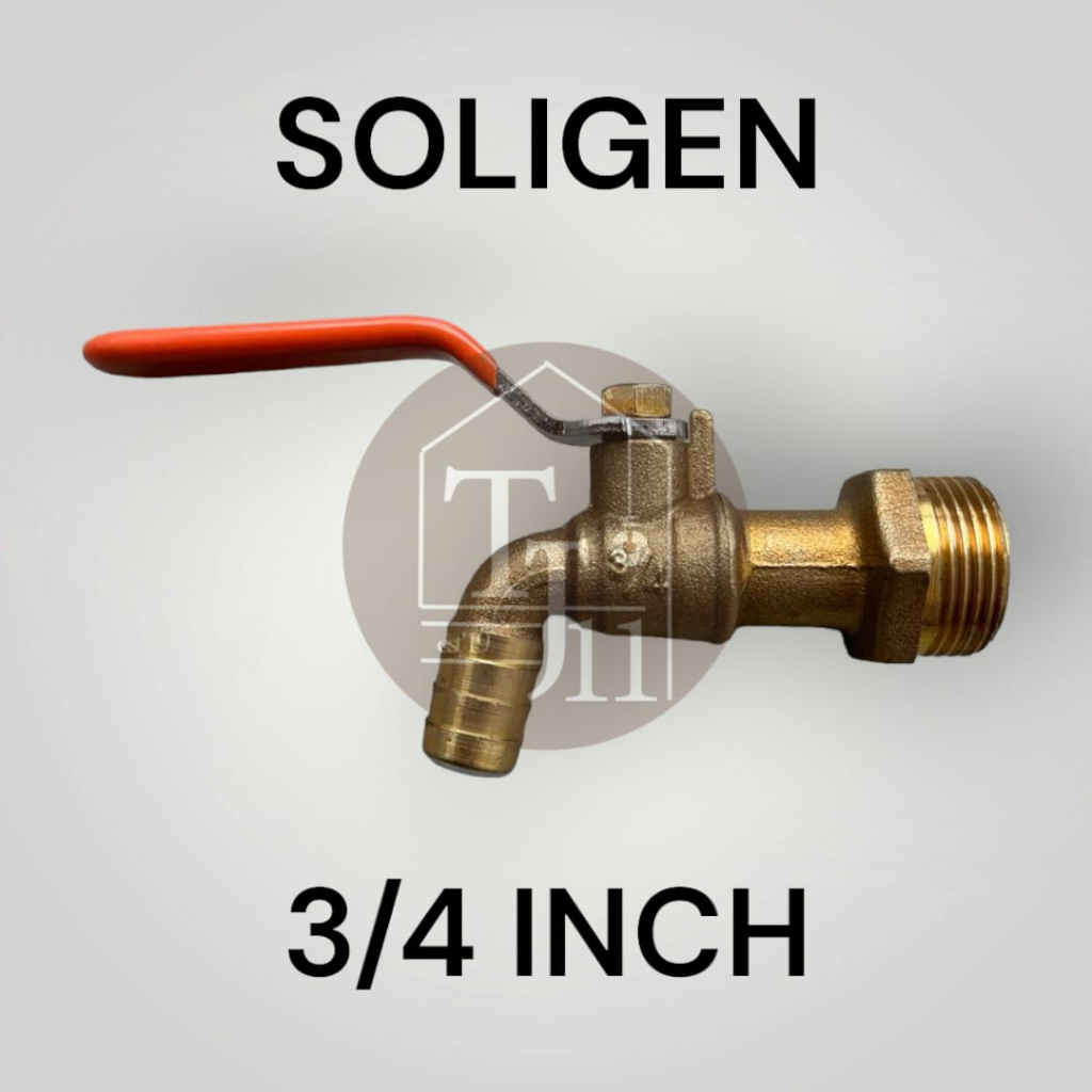 Jual KRAN AIR TEMBOK KUNINGAN merk SOLIGEN E-02 / KRAN BOLA KUNINGAN ...