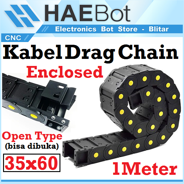 Jual [HAEBOT] Kabel Cable Drag Chain Wire Carrier 35x60 mm Eclosed Open ...