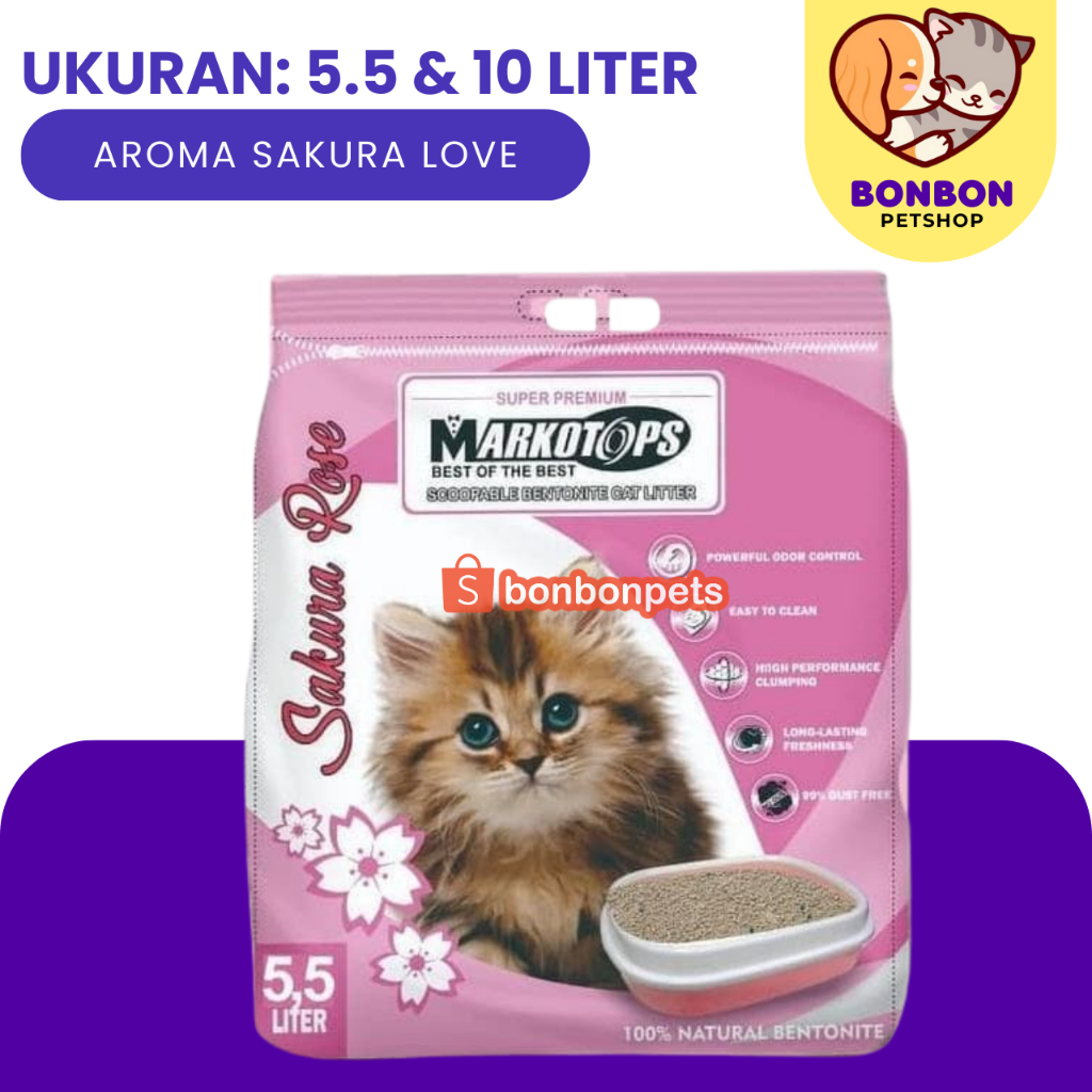 Jual Pasir Kucing Markotops 5,5 Liter Pasir Markotop 10 Liter Anti Bau ...