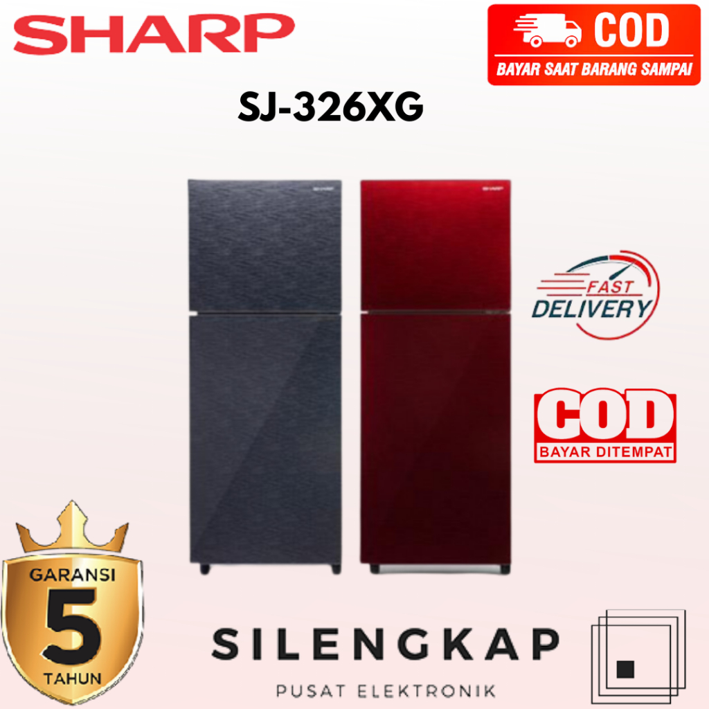 Jual Sharp Kulkas 2 Pintu SJ-326XG-/MS/MR - silver merah | Shopee Indonesia