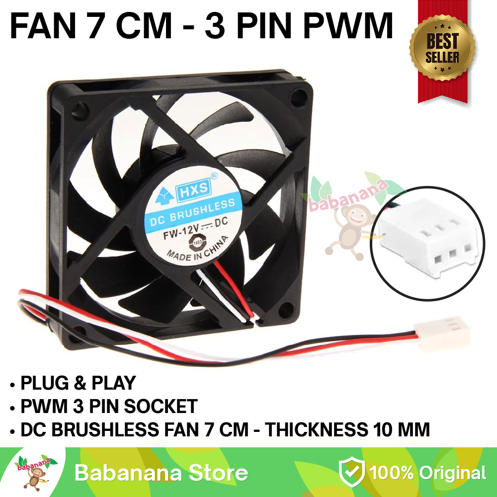 Jual Fan 70mm Brushless DC Kipas PC PWM 3 Pin Kecil Mini Cooler 7cm 70 ... Jual Fan 70mm Brushless DC Kipas PC PWM 3 Pin Kecil Mini Cooler 7cm 70 ...