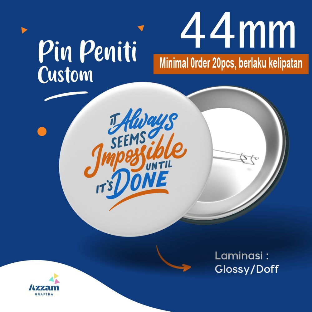Jual Cetak Pin Peniti Custom Pin Bros 44 Mm Shopee Indonesia