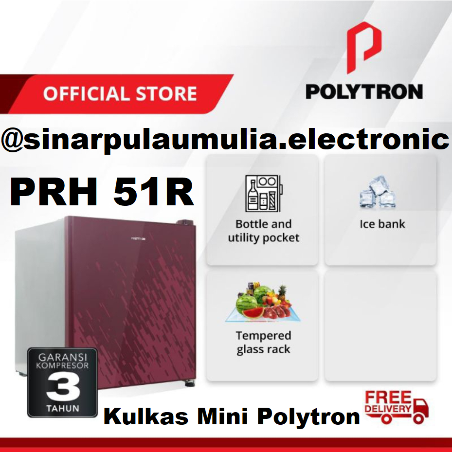 Jual Polytron Kulkas Mini Bar Portabel 50 Liter - PRH 51R / PRH51R ...