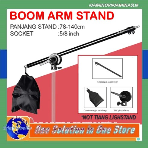 Jual Stand Extension Arm Softbox and Reflector Stand Boom Arm Stand Bar ...