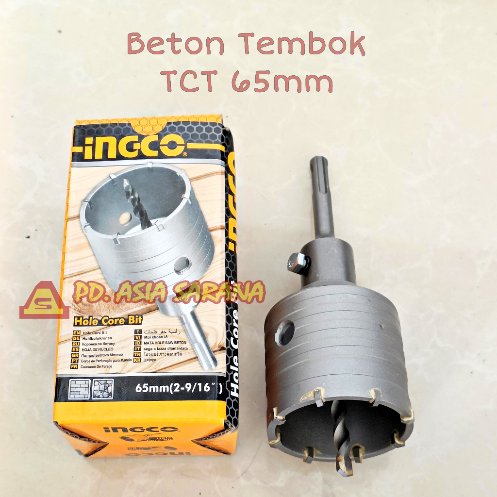 Jual Hole Core Bit TCT (65mm) Saw Bit INGCO HCB0651 Mata Bor Tembok ...