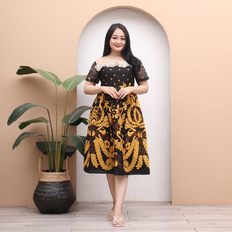 Jual dress batik pesta gurita 2 - dress pesta - dress batik modern ...